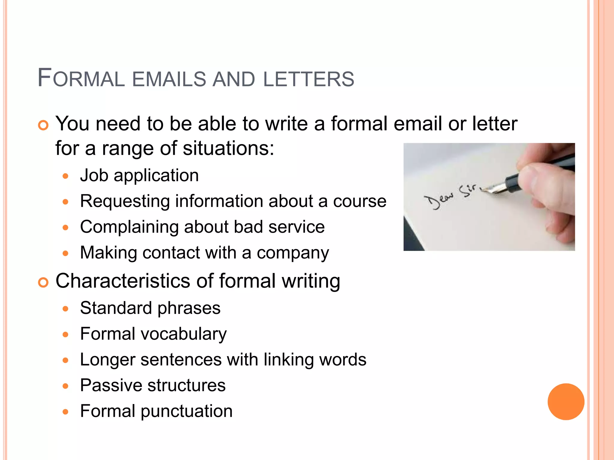 Formal emails and letters | PPTX