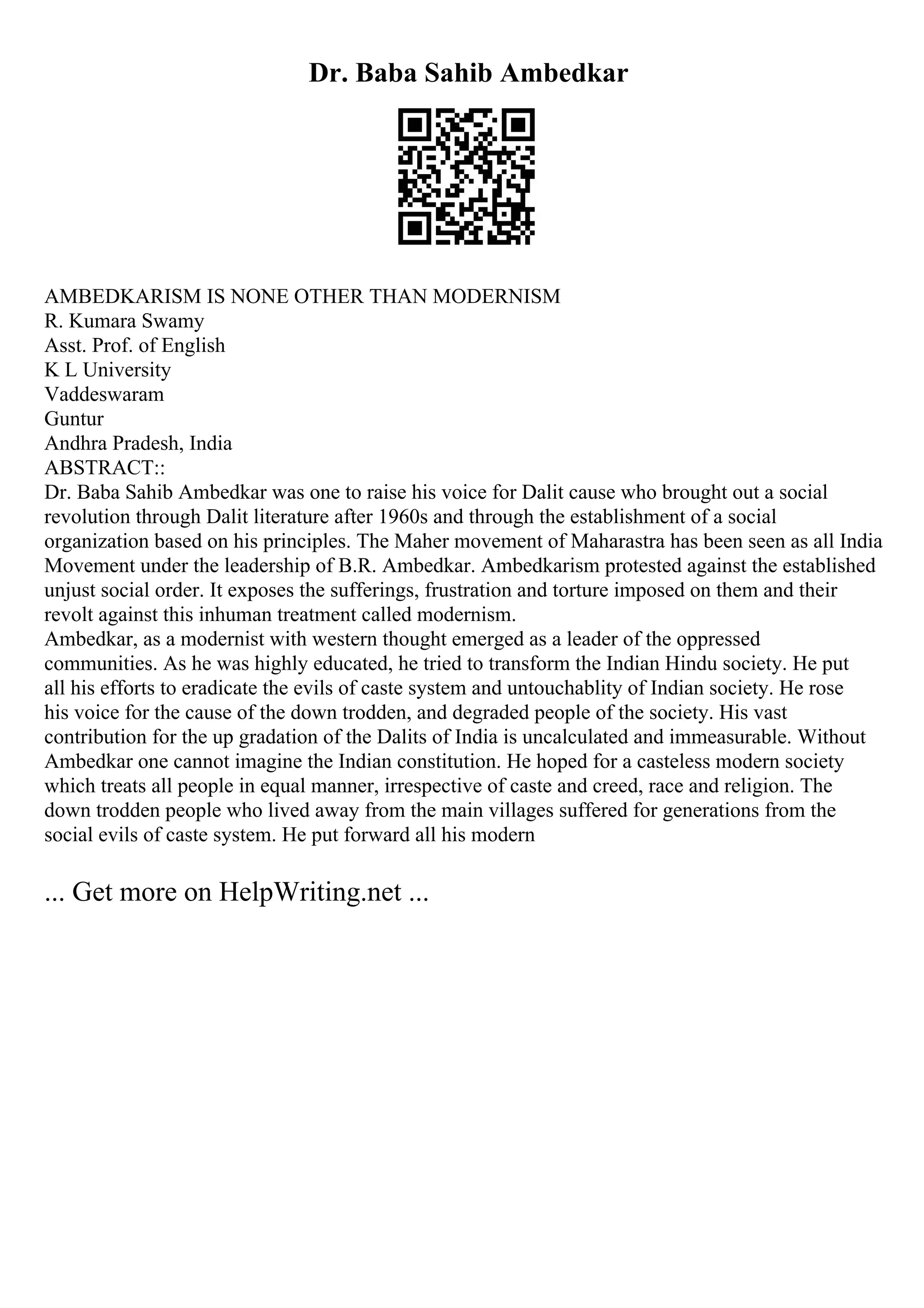 Formal Essay Introduction Paragraph Example | PDF