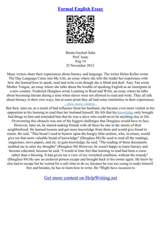 Formal Essays | PDF