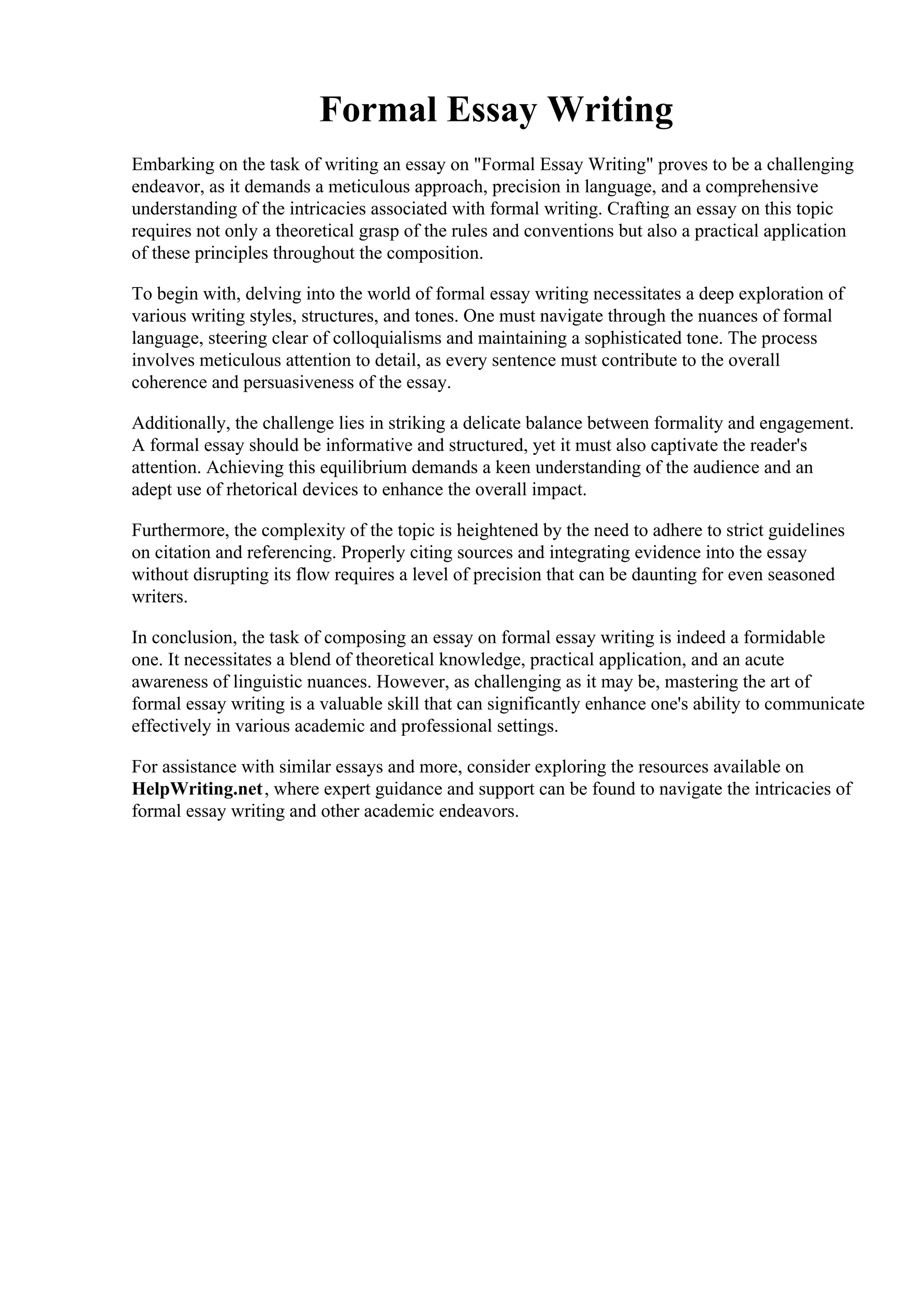 Formal Essay Writing.pdfFormal Essay Writing | PDF