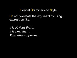 Formal Grammar and Style | PPT