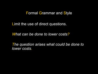 Formal Grammar and Style | PPT