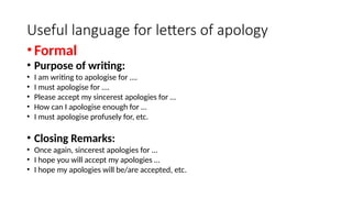 Formal Informal Apology letter.pptxvvvvv | PPTX