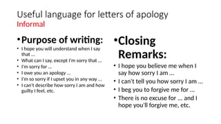 Formal Informal Apology letter.pptxvvvvv | PPTX