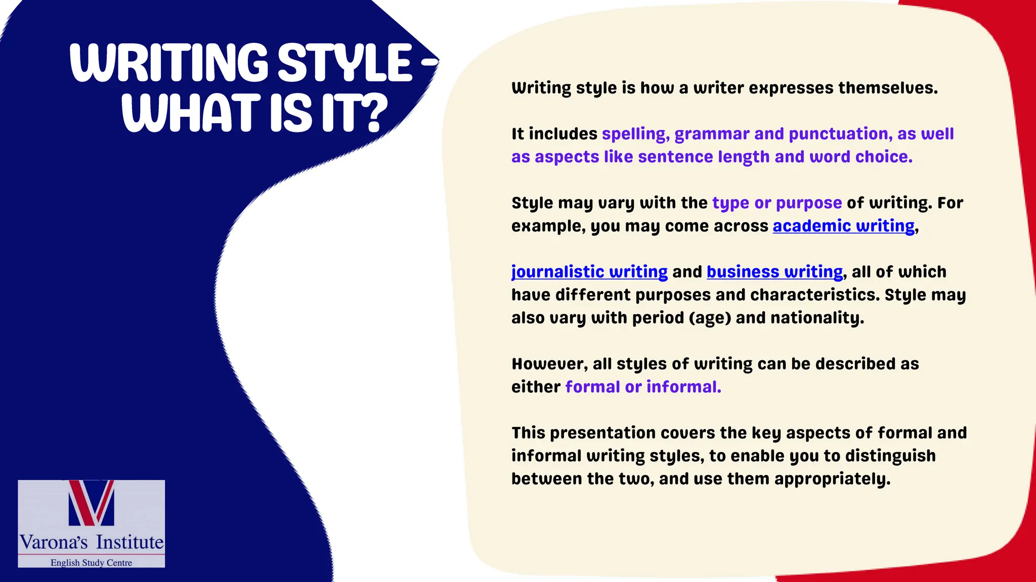 Differences between Formal and Informal Language Style | PPT