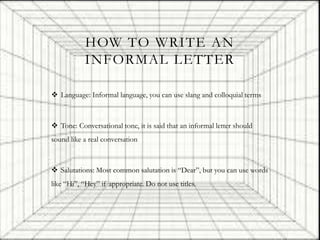 Formal and informal letter and Card | PPTX