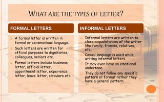 Formal and informal letter | PPTX