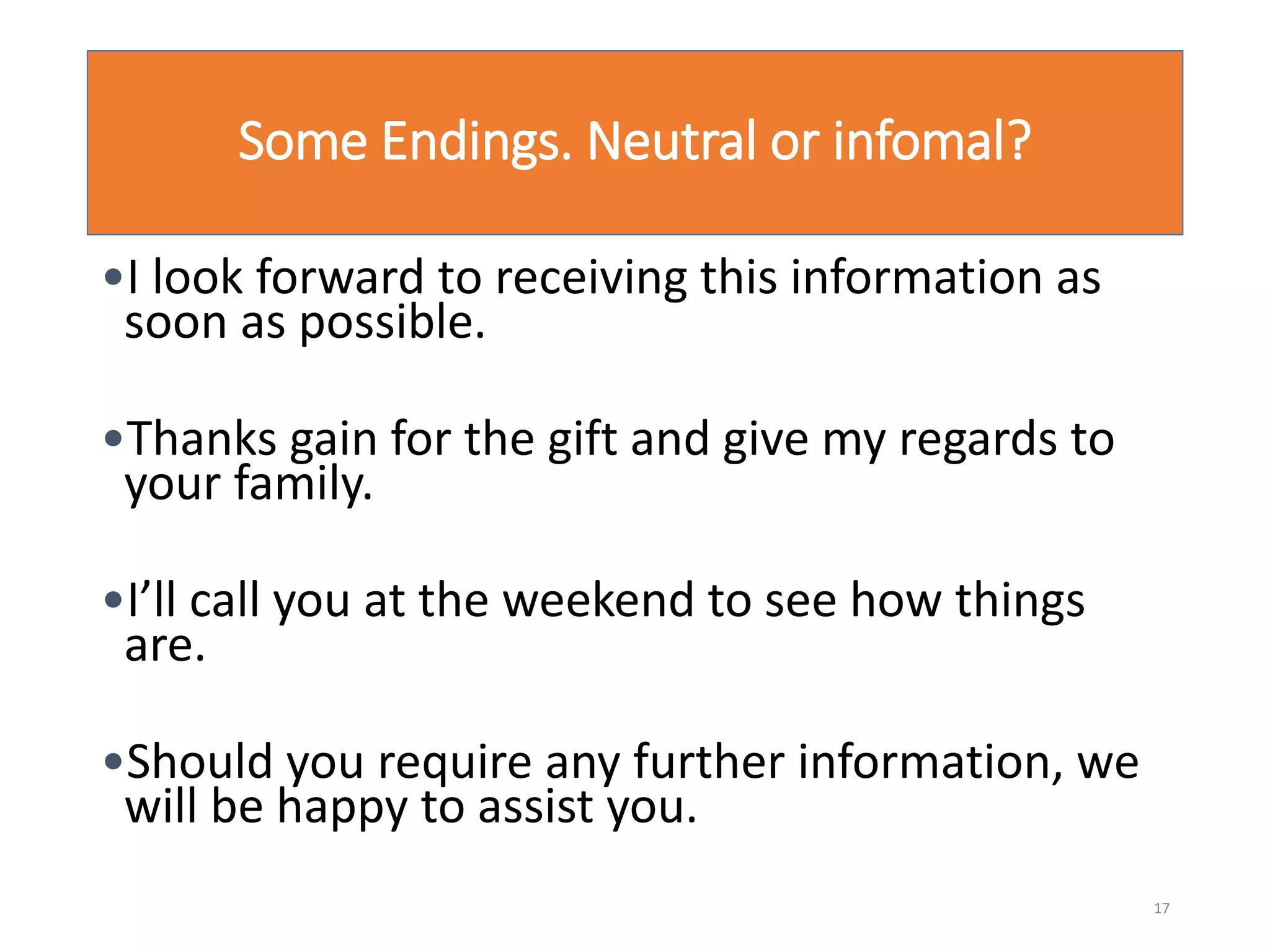 Formal informal letters | PPT