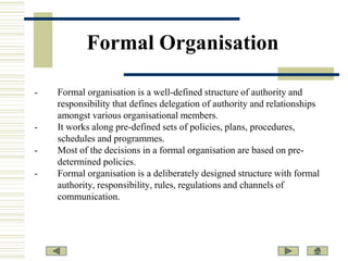 Formal & informal organisational | PDF