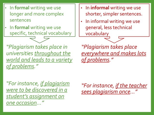 Formal informal & plagiarism | PPT
