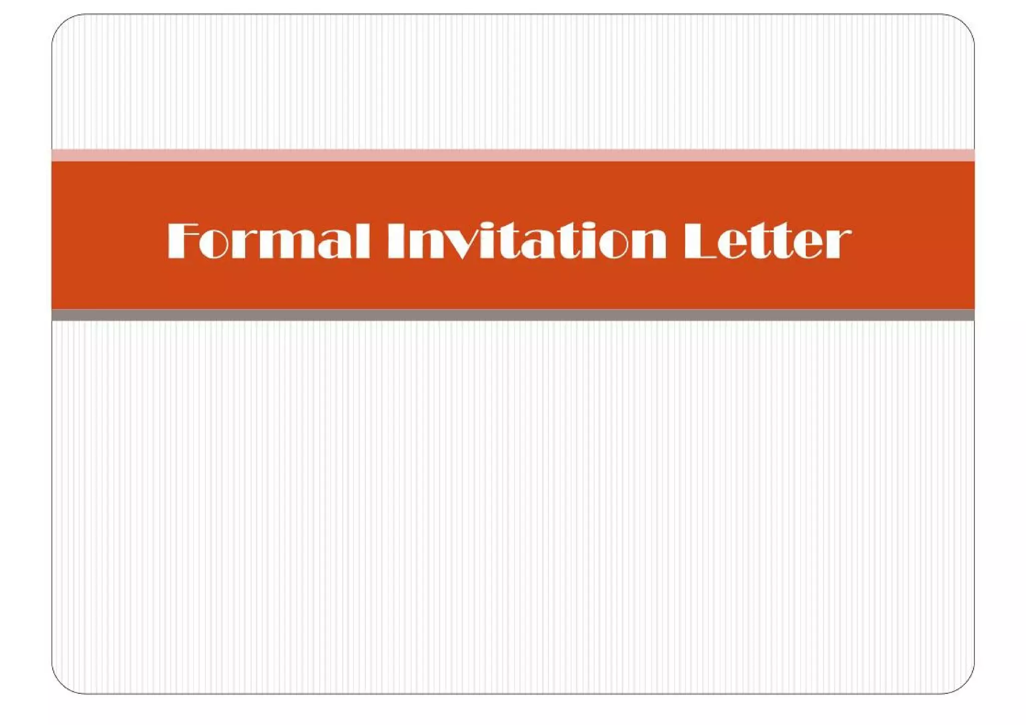 Formal Invitation Letter | PDF