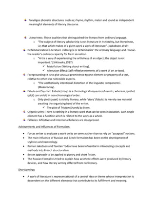 Formalism | DOCX | Poetry | Books and Literature