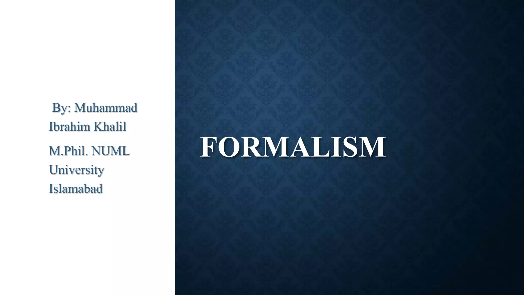 Formalism | PPTX