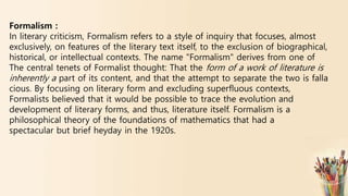 Formalism | PPTX