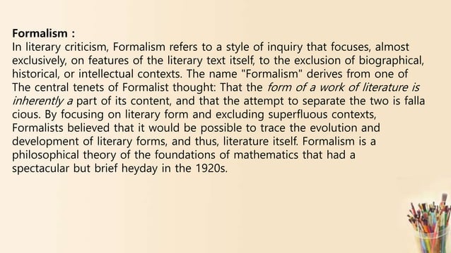 Formalism | PPTX