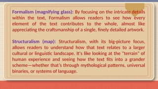 FORMALISM AND STRUCTURALISM APPROACH IN LITERATURE | PPTX
