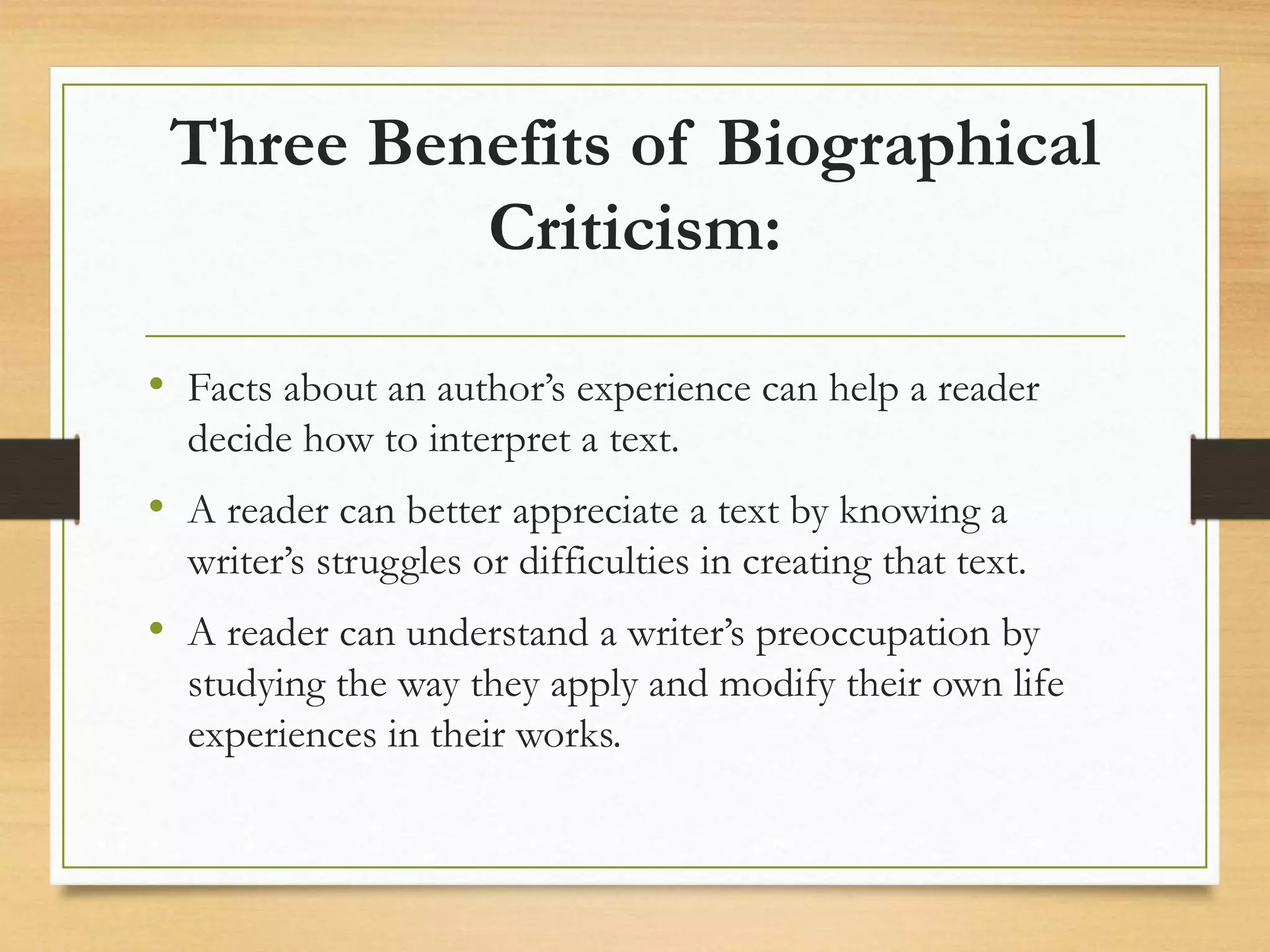 Formalism and biographical criticism | PPTX