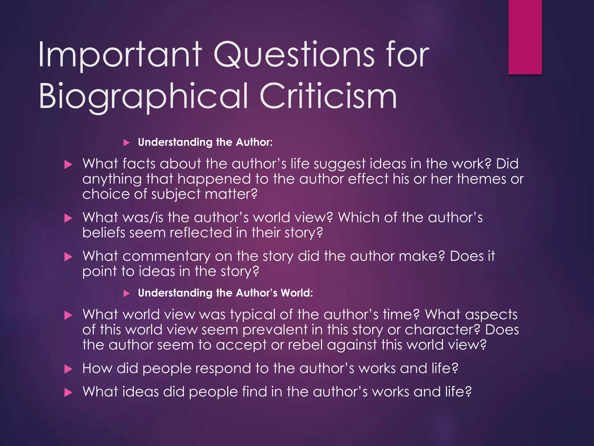Formalism and biographical criticism | PPTX