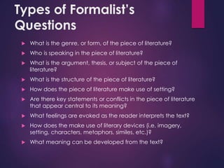 Formalism and biographical criticism | PPTX