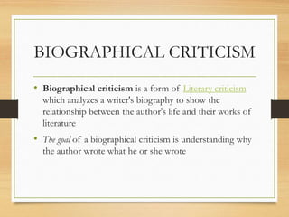 Formalism and biographical criticism | PPTX