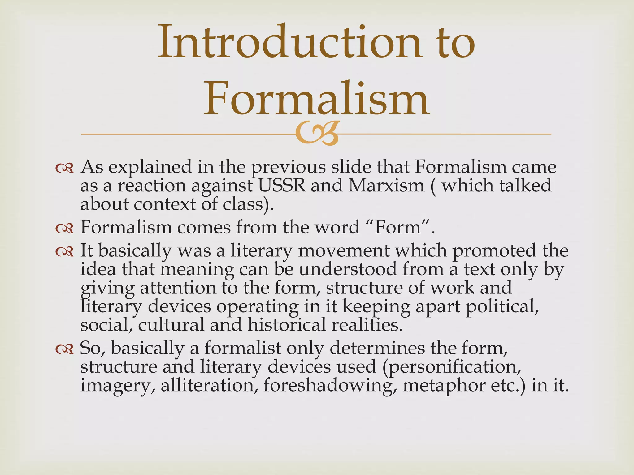 Formalism | PPT