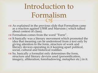 Formalism | PPTX
