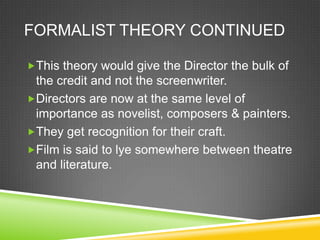 Formalist film theory presentation | PPTX
