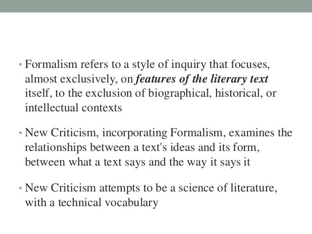 Formalistic approach