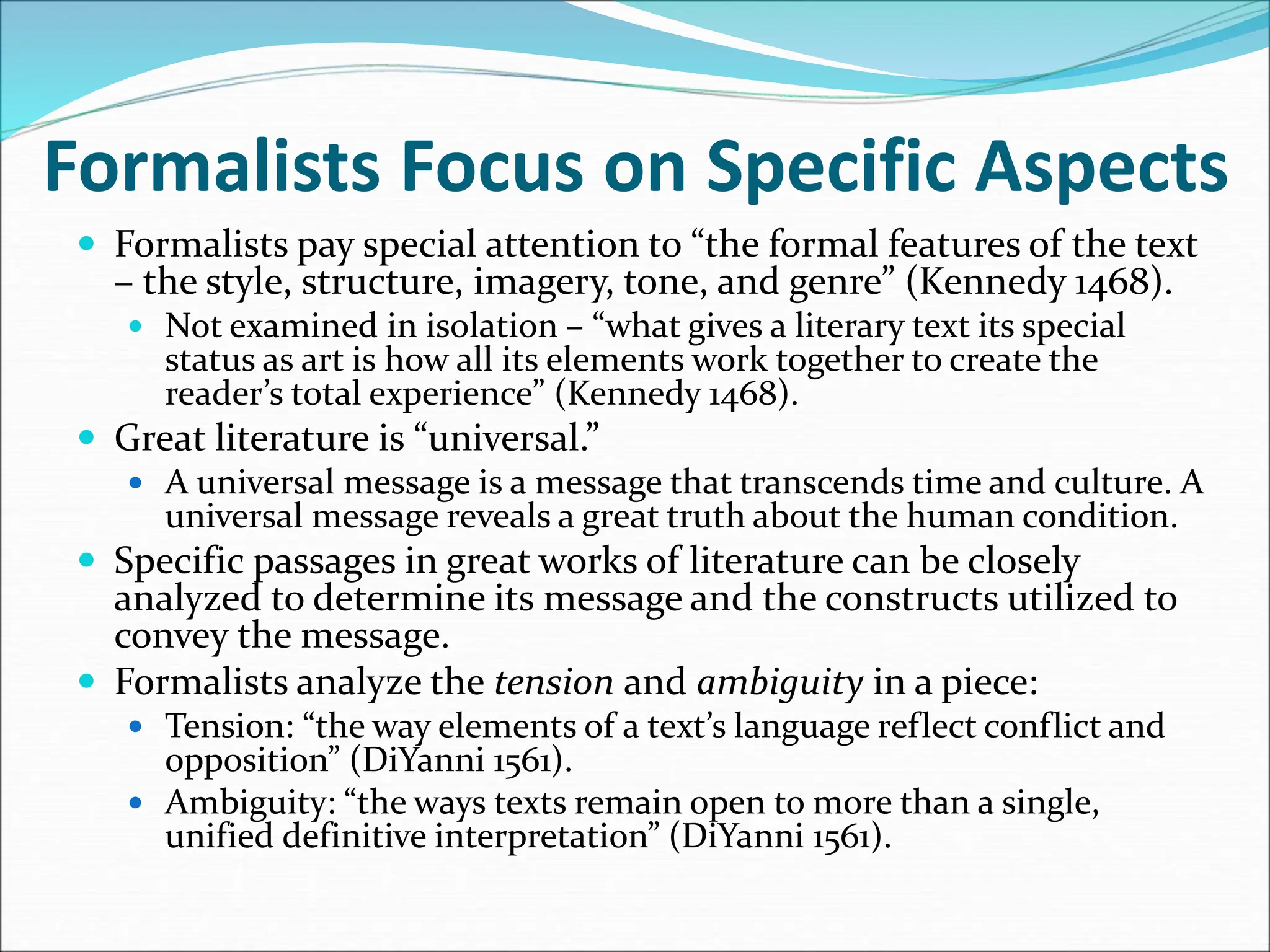 Formalist Perspective Literary Critcism Ppt