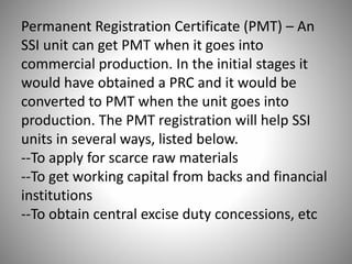 Formalities to start ssi entrepreneurship devp. | PPT