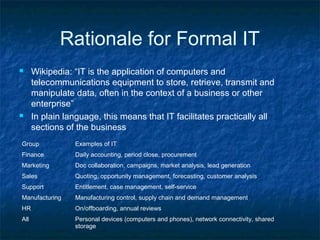 Formal Information Technology in a Small, Growing Company | PPT