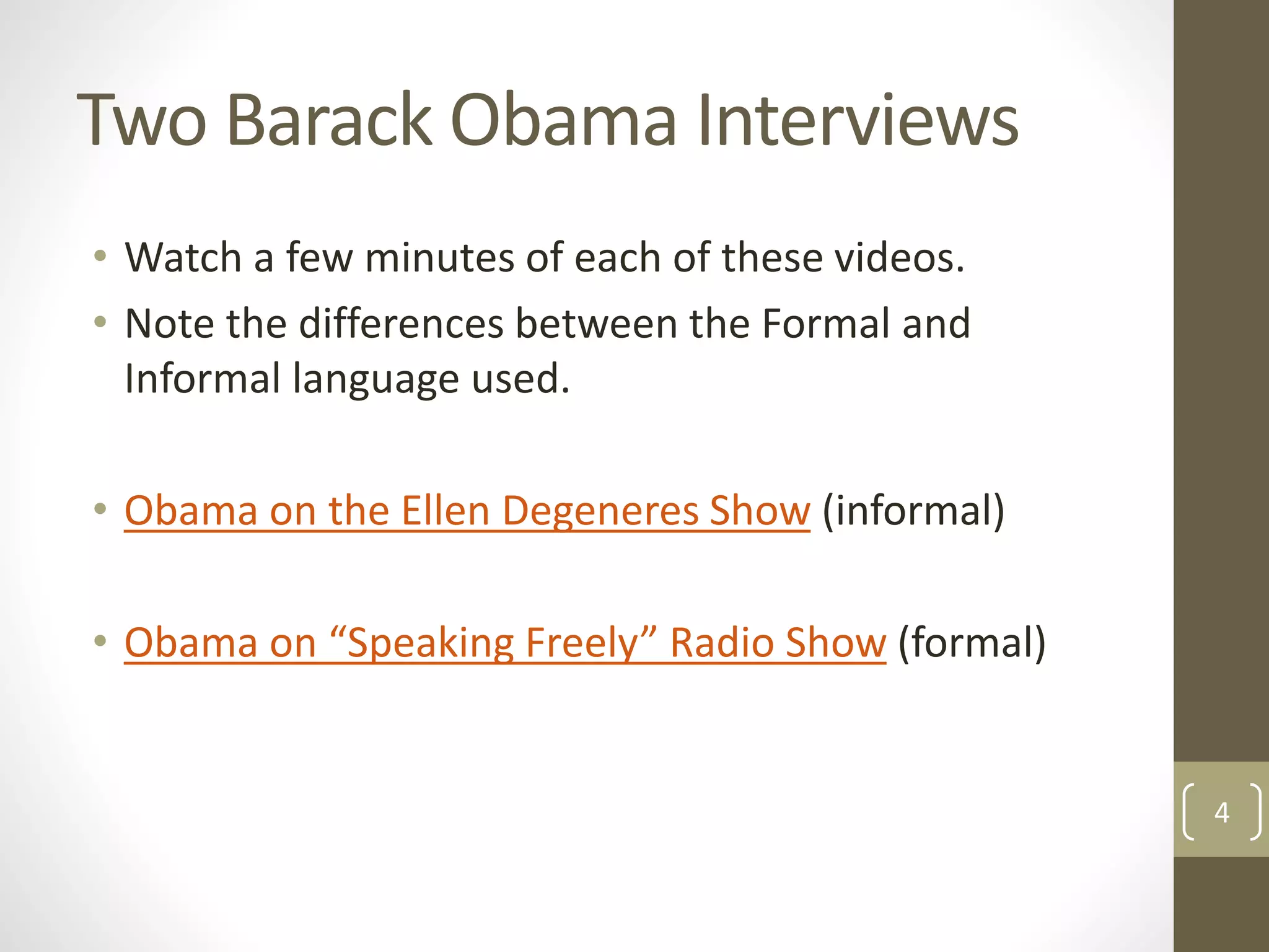 Formality vs Informality in English | PPTX