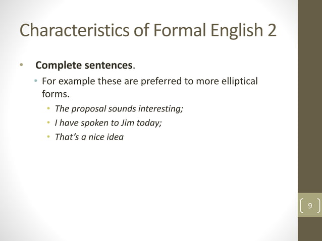 Formality vs Informality in English | PPTX | Technology & Computing