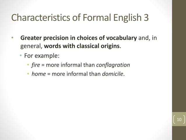 Formality vs Informality in English | PPTX | Technology & Computing