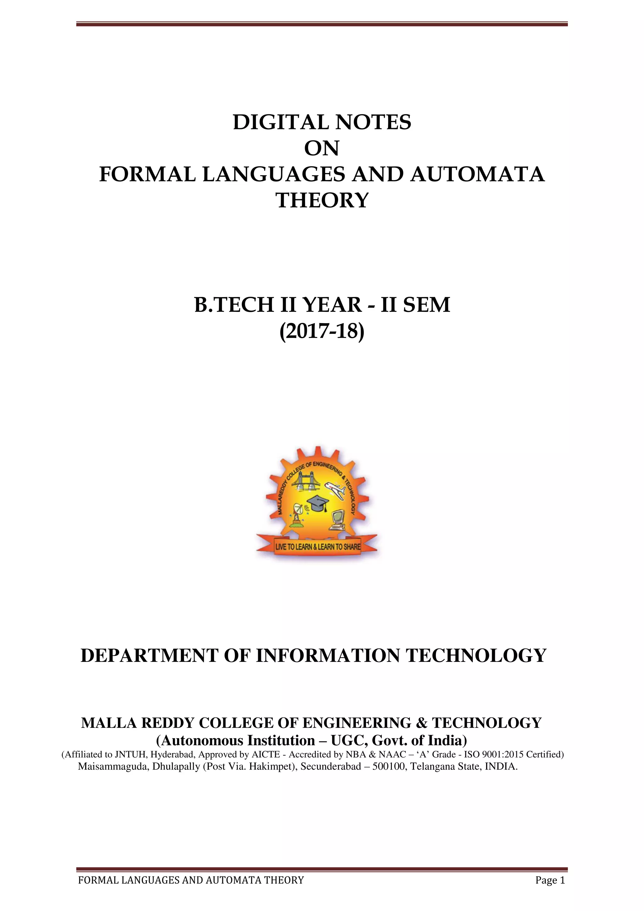 Formal Languages Automata Thery.pdf