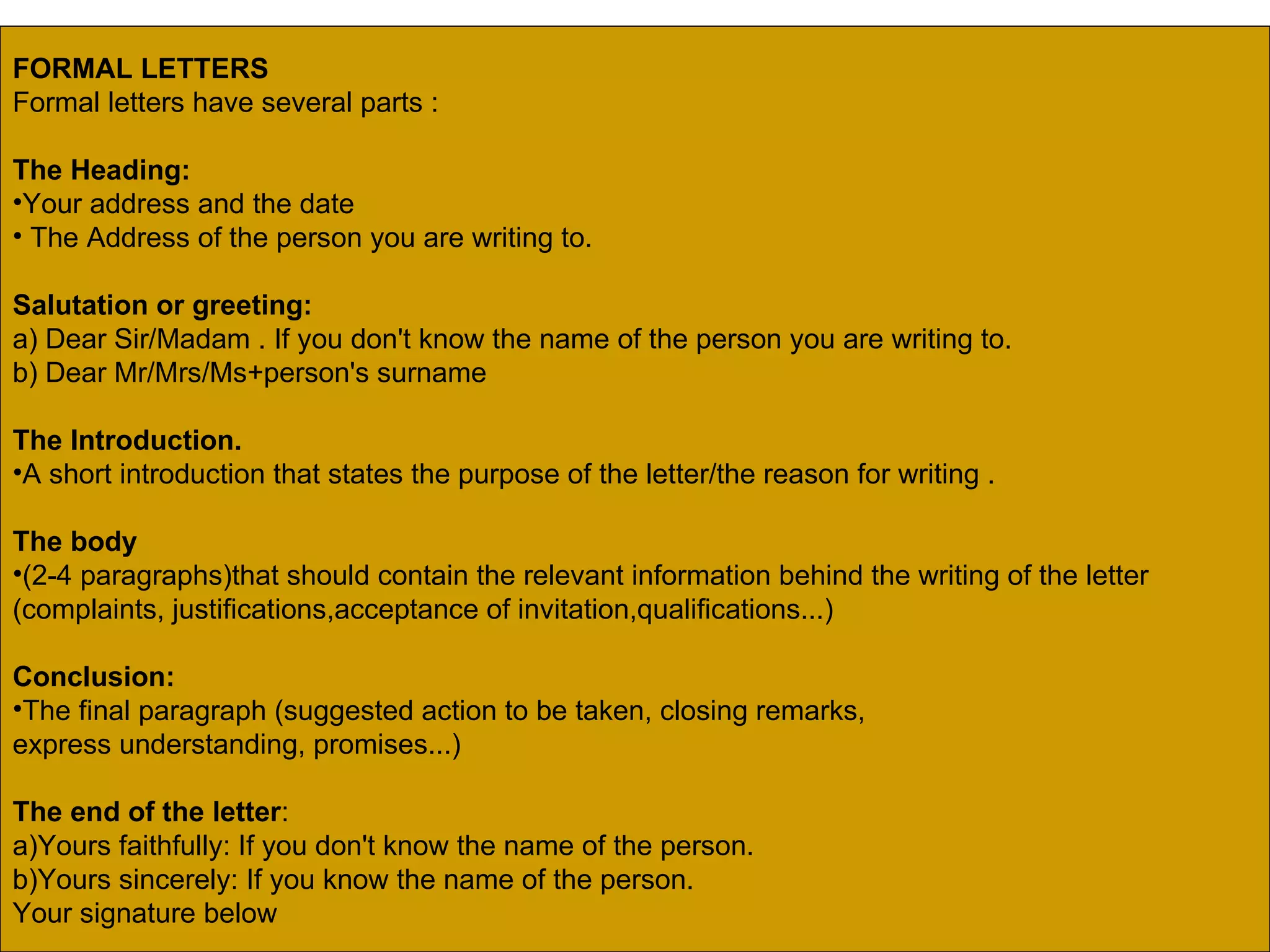 Formal letter | PPT