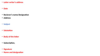 Formal letter format and it's all required information | PPT