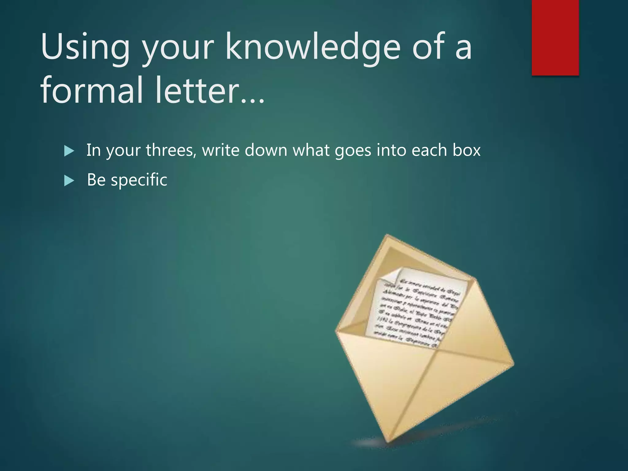 Formal letter lesson PPT | PPTX