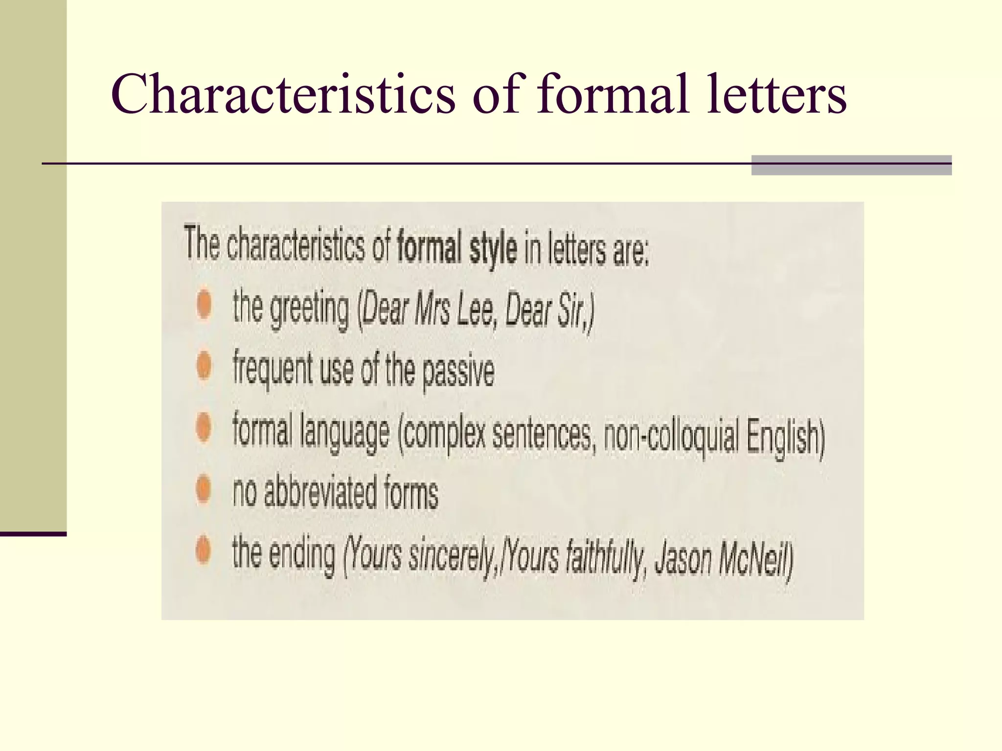 Formal letters | PPT
