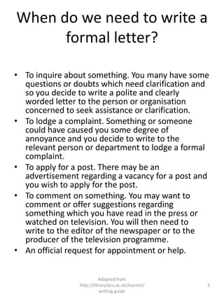 Formal letters | PPTX