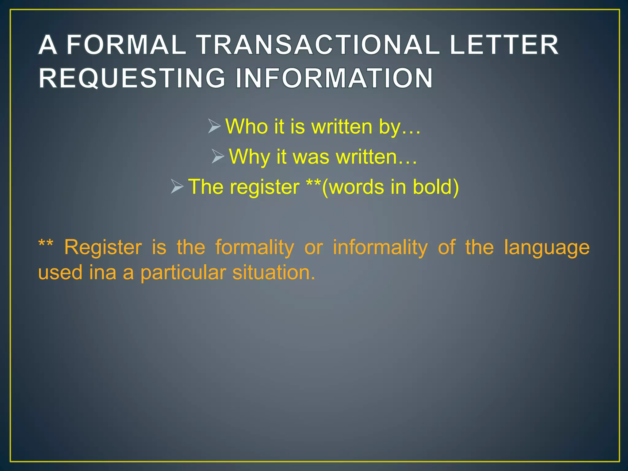 Formal letters | PPT | Free Download
