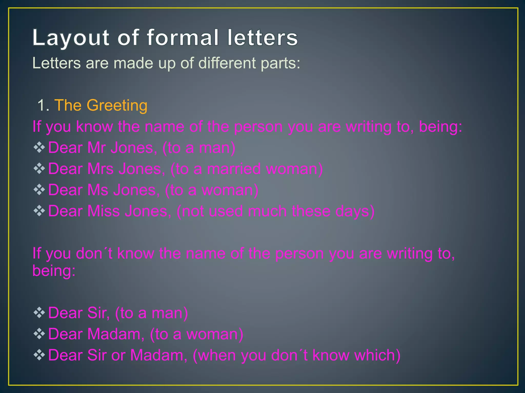 Formal letters | PPTX