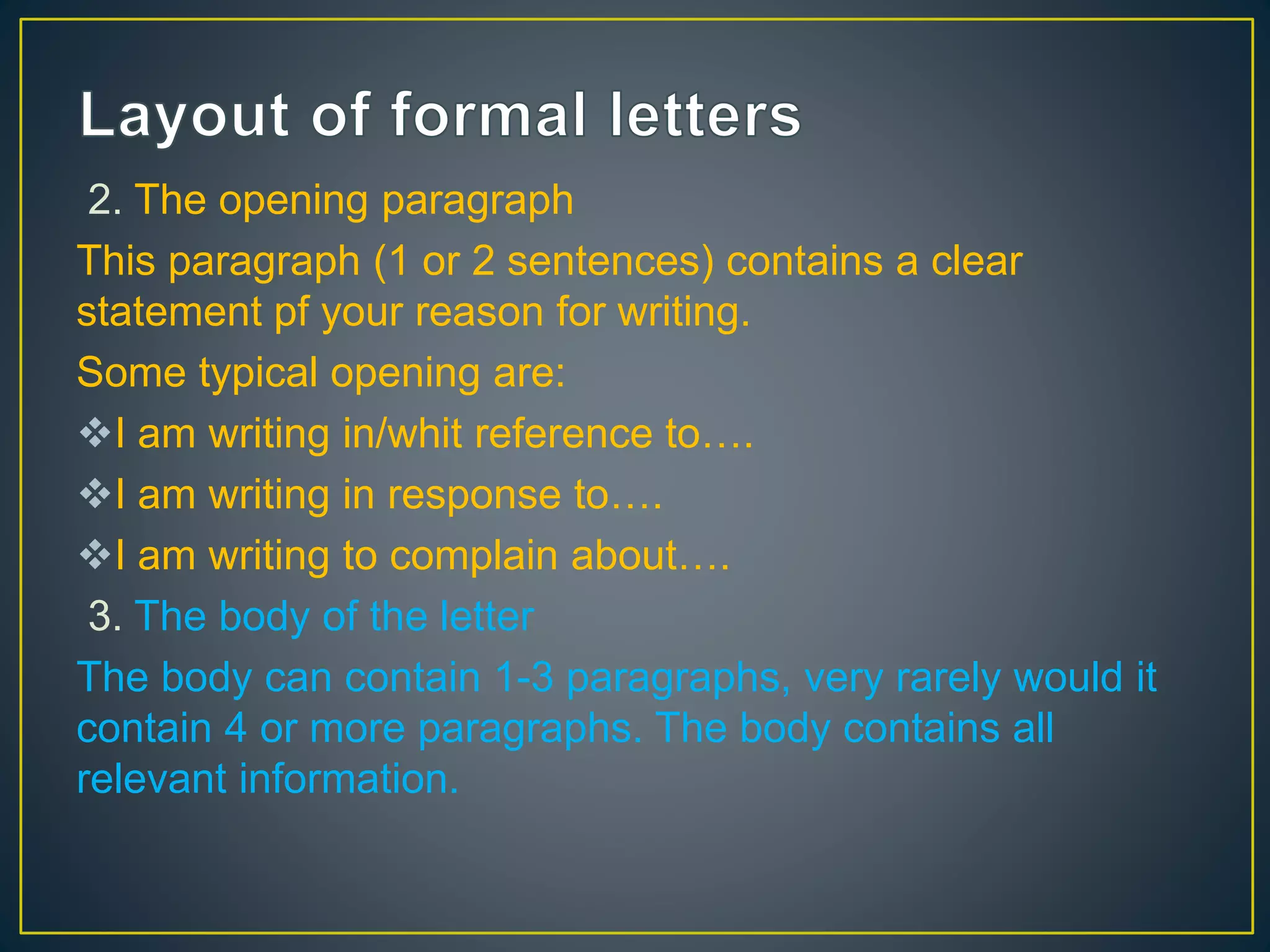 Formal letters | PPTX