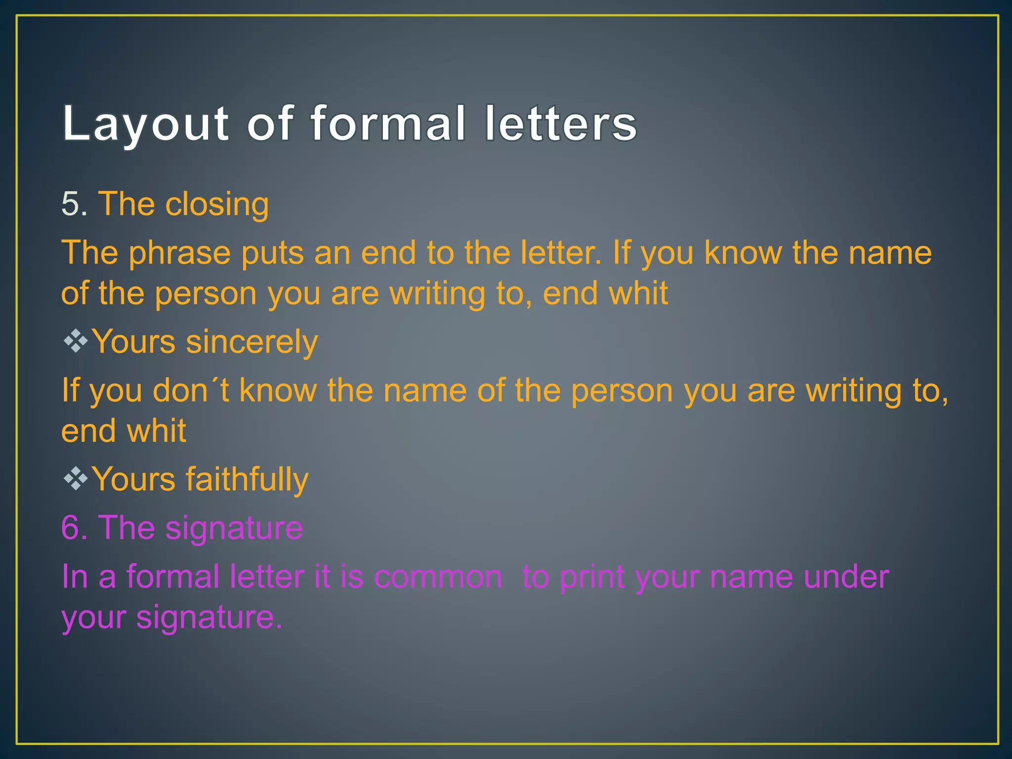 Formal letters | PPTX