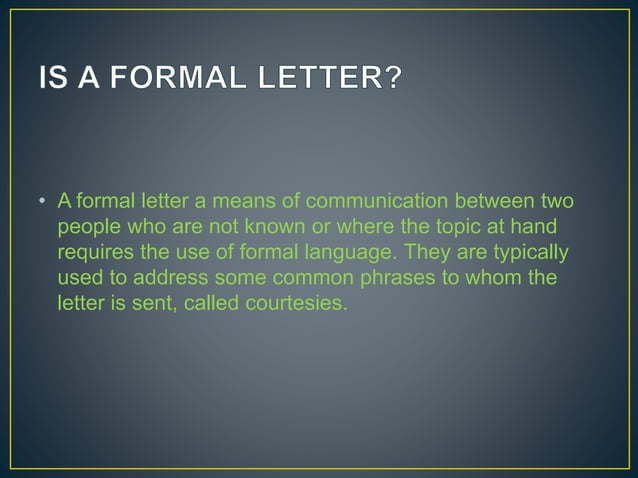 Formal letters | PPTX