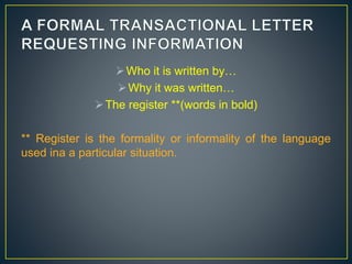 Formal letters | PPTX