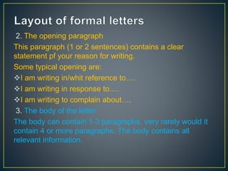 Formal letters | PPTX