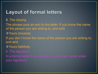 Formal letters | PPTX