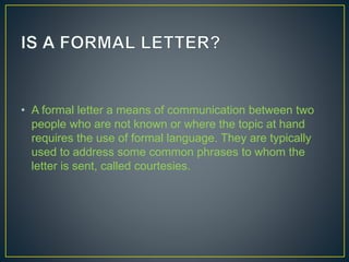 Formal letters | PPT | Free Download