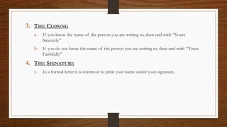 Formal letters | PPTX
